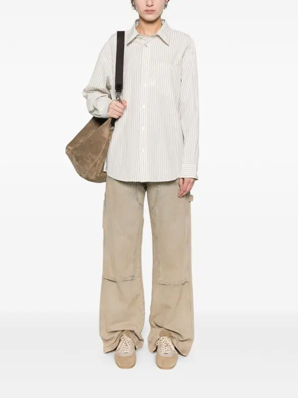 DUNST Striped Cotton Shirt - Ivory
