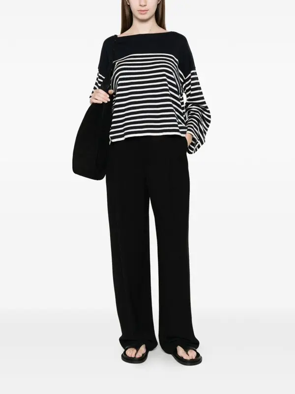CT PLAGE Striped Cotton Sweater - Blue