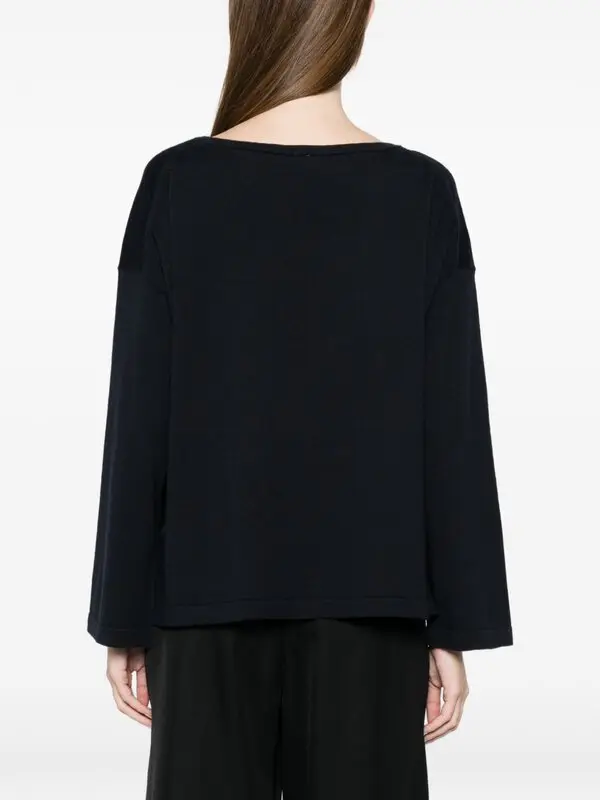 CT PLAGE Cotton Crewneck Pullover - Blue