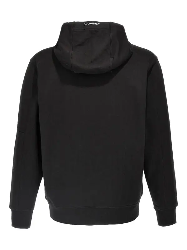 C.P. COMPANY Logo Cotton Hoodie - Black
