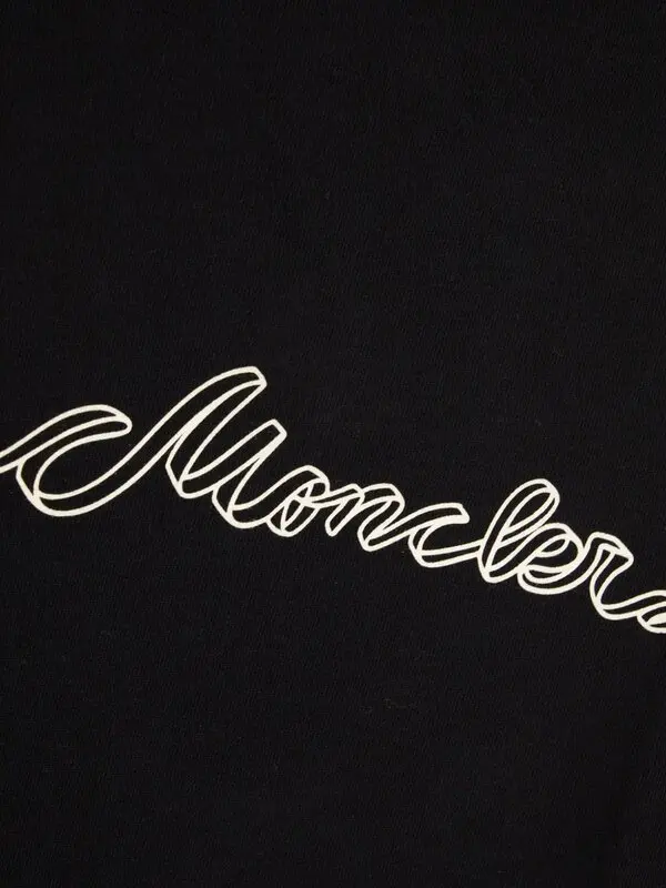 Moncler Logo Cotton T-shirt - Black