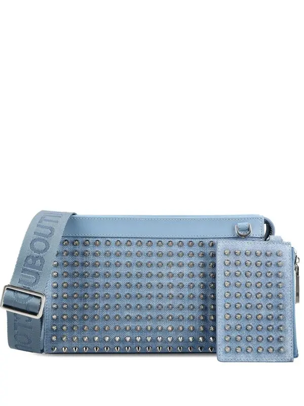 CHRISTIAN LOUBOUTIN Leather Crossbody Bag With Coin Purse - Clear Blue