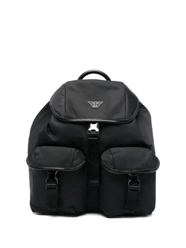 Emporio Armani Nylon Backpack - Black