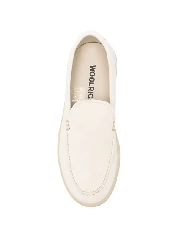 Woolrich Double U Leather Slip-ons - Cream