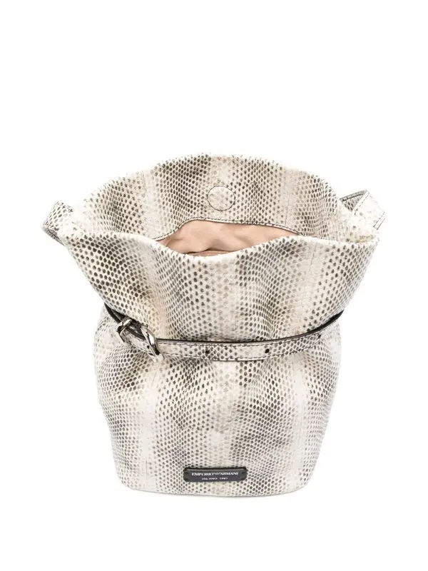 Emporio Armani Leather Bucket Bag - Light Grey
