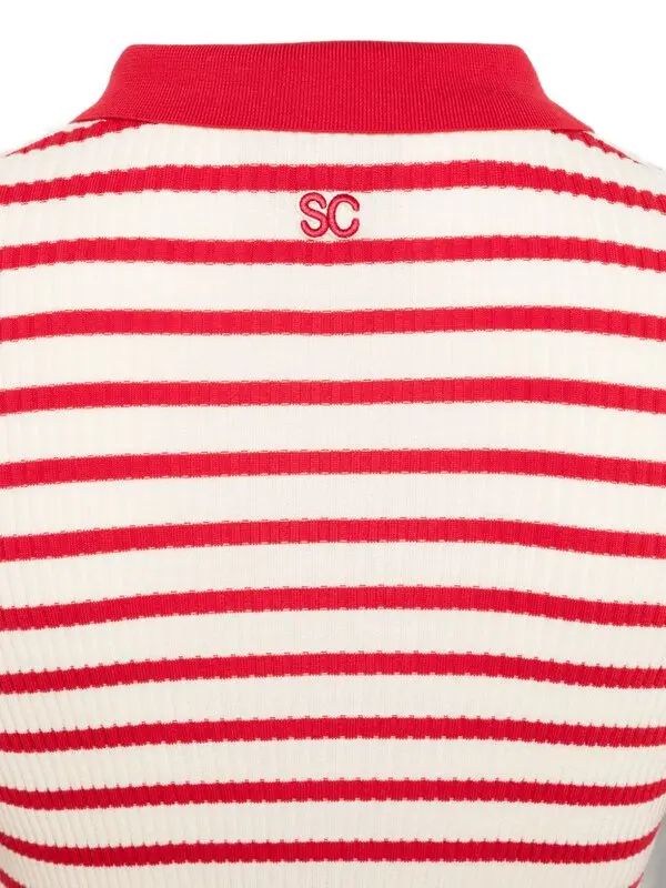 SEMICOUTURE Aida Striped Polo Shirt