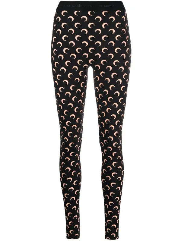 MARINE SERRE Moon Leggings - Black