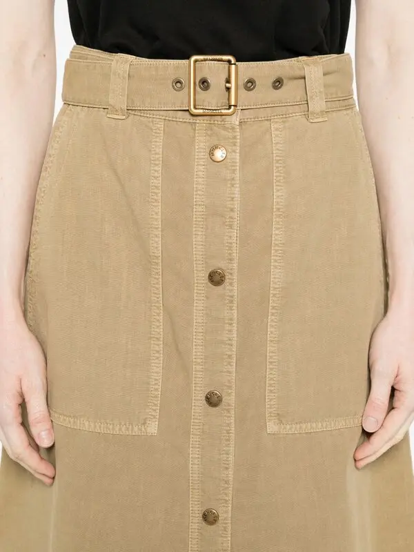 Moncler Cotton A-line Long Skirt - Beige