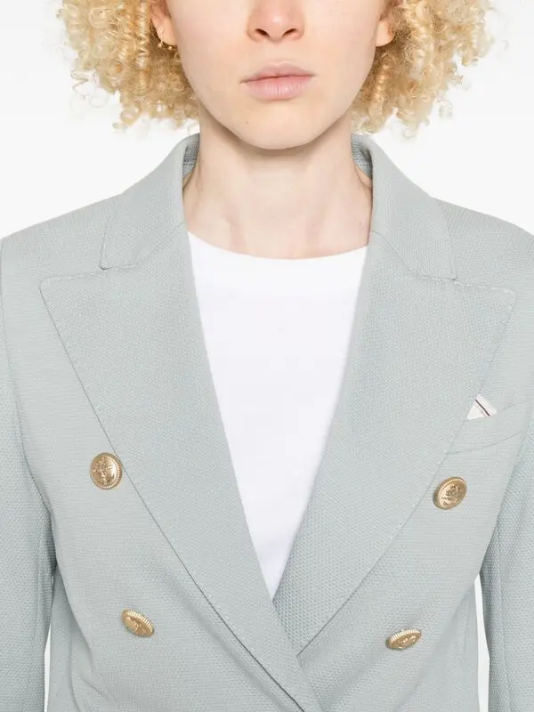 CIRCOLO 1901 Double-breasted Cotton Jacket - Clear Blue