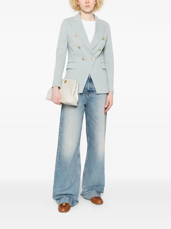 CIRCOLO 1901 Double-breasted Cotton Jacket - Clear Blue
