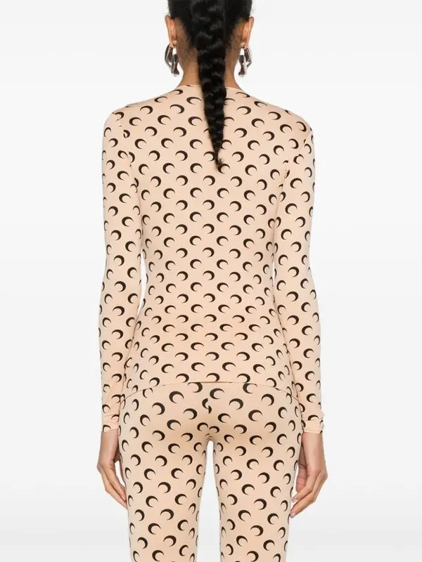MARINE SERRE Moonogram Crewneck Top - Beige