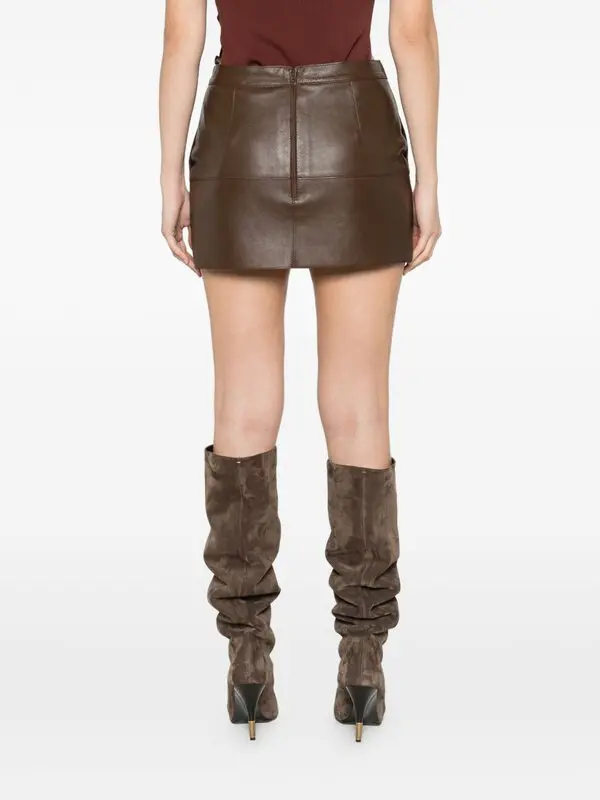 PAROSH Leather Mini Skirt