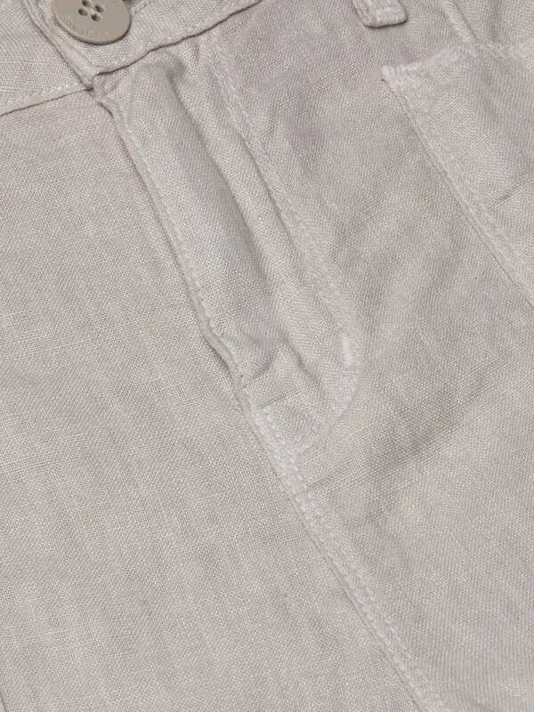 L'Agence Cody Cropped Linen Pants - Light Pewter