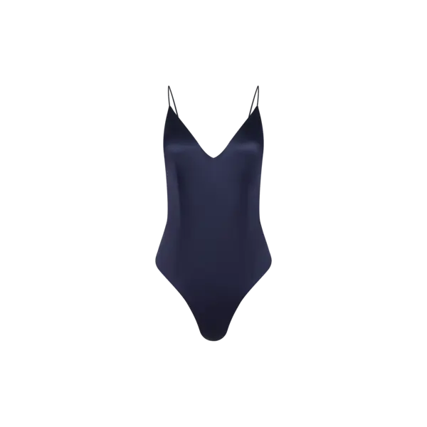 L'Agence Dara Stretch-satin Bodysuit - Midnight