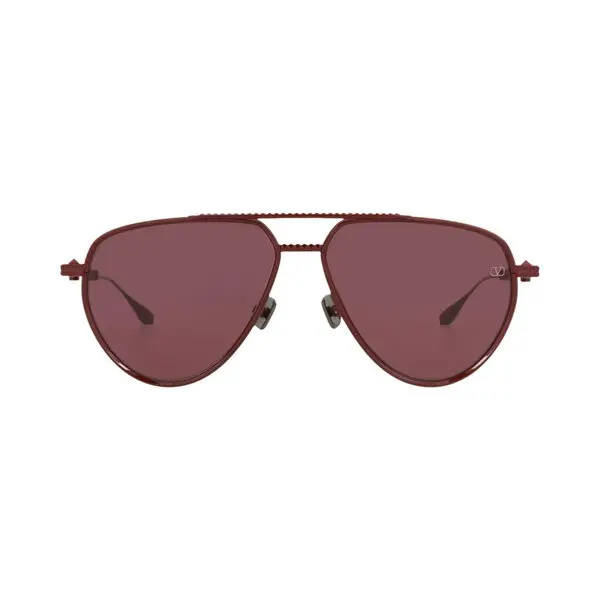 Valentino Garavani Aviator-frame Metal Sunglasses 'bordeaux - Brown