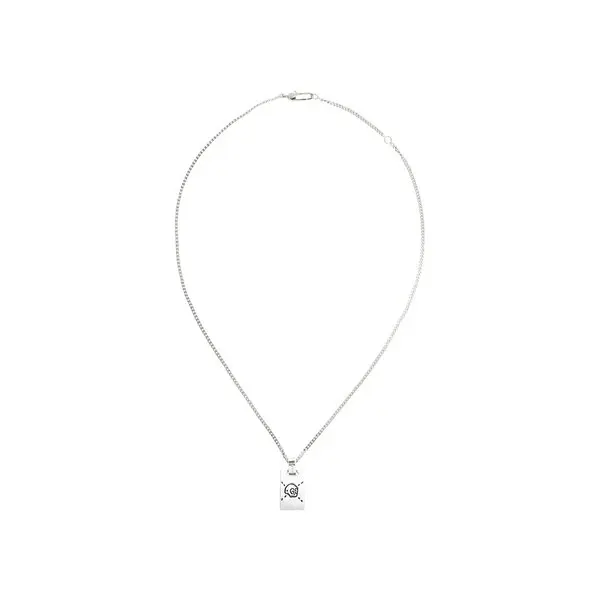 Gucci Sterling Ghost Tag Necklace - Silver