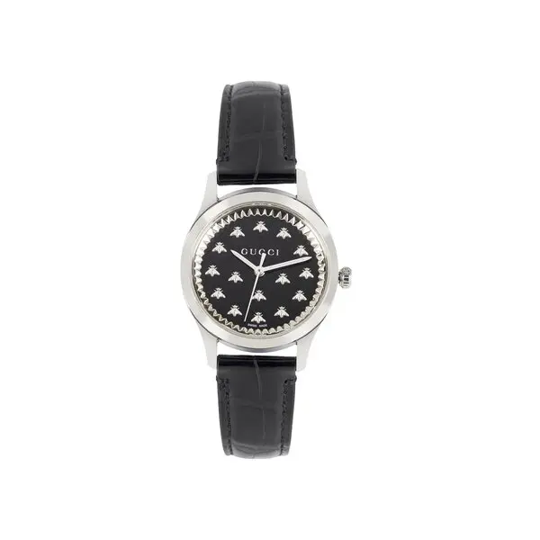Gucci G-timeless Onyx Watch - Silver