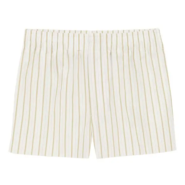 Ami Striped Elasticated Shorts - White