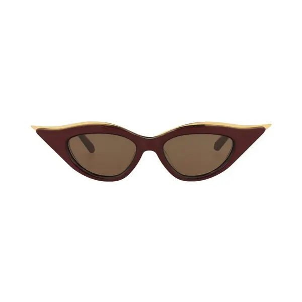 Valentino Garavani Cat Eye-frame Acetate/titanium Sunglasses 'bordeaux - Brown