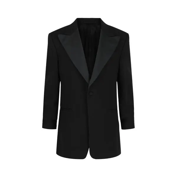 FERRAGAMO Silk Peaked Lapel Blazer