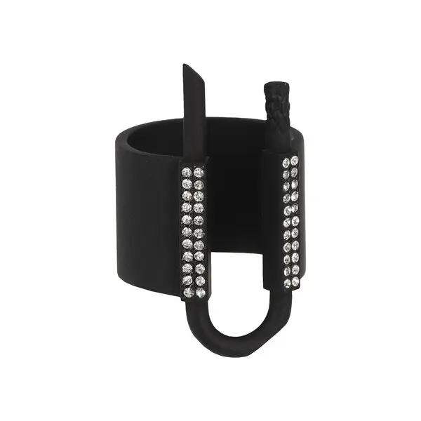 Givenchy U-lock Crystal Ring - Black