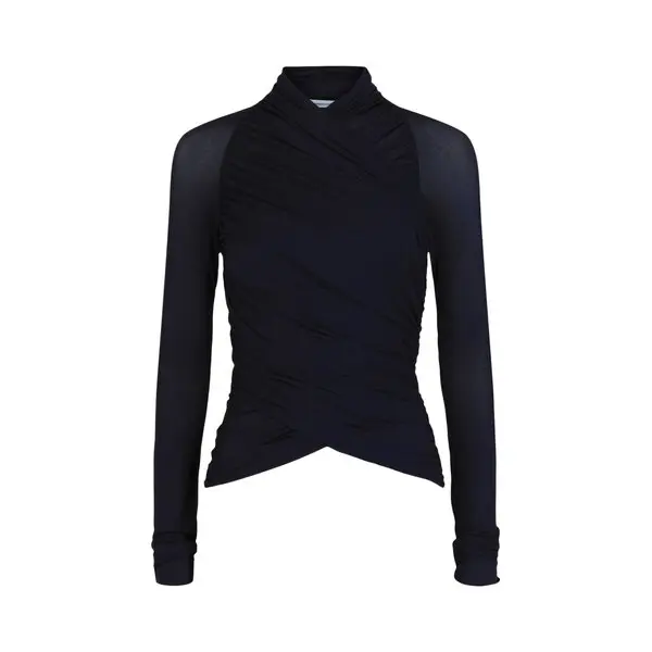 FERRAGAMO Ruched Long-sleeve Top