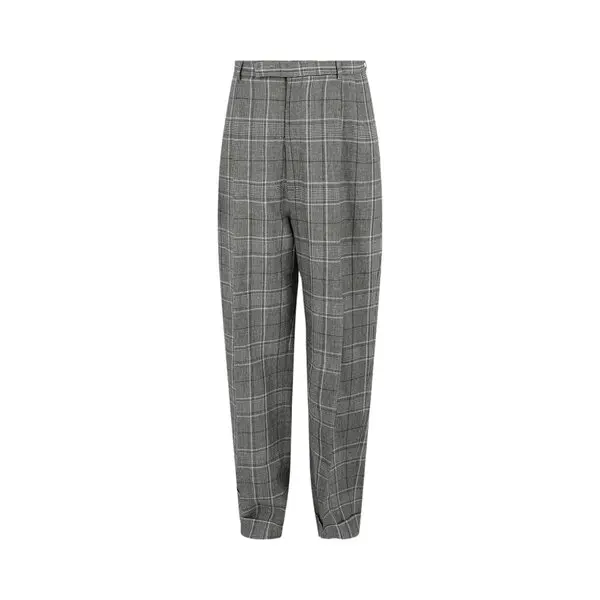 Gucci Tapered-leg Plaid Trousers - Grey