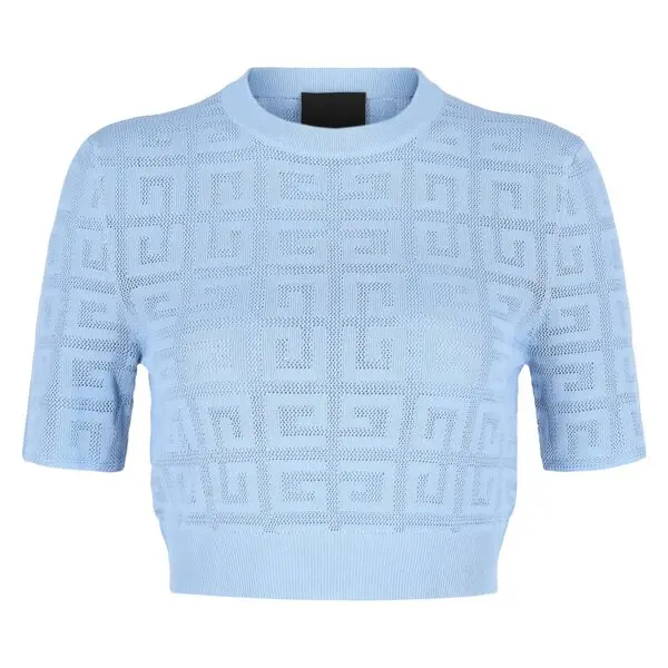 Givenchy 4g Monogram Cropped Sweater - Blue
