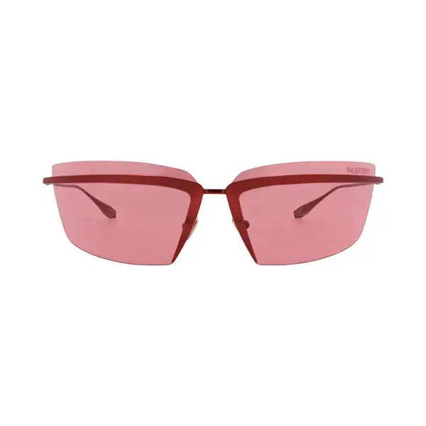 Valentino Garavani Shield-frame Acetate Sunglasses - Red