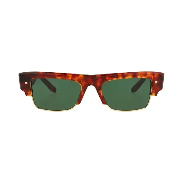 Valentino Garavani Square-frame Acetate/metal Sunglasses 'tortoise/green - Brown