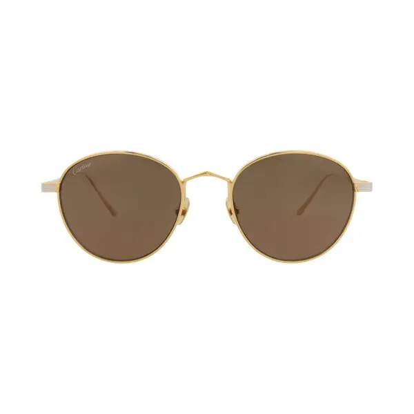 CARTIER Round Frame Titanium Sunglasses - Gold
