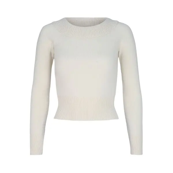 Alexander McQueen Off-the-shoulder Cashmere Blend Sweater - Cream