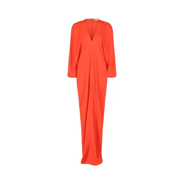 FERRAGAMO V-neck Maxi Dress - Orange