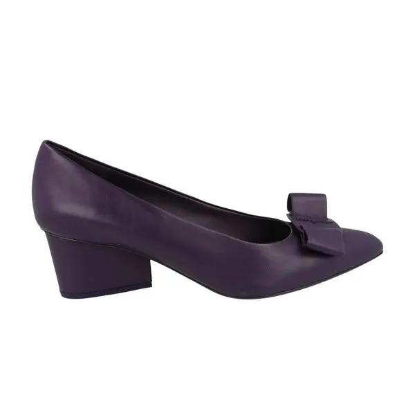 FERRAGAMO Viva 55 Leather Pump - Purple