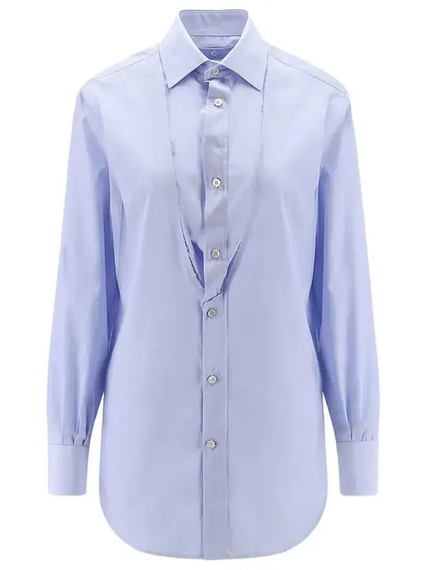 MAISON MARGIELA Folded Collar Poplin Shirt - Blue