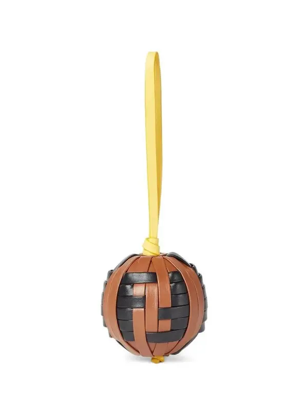 Fendi Ff Sphera Woven Leather Charm