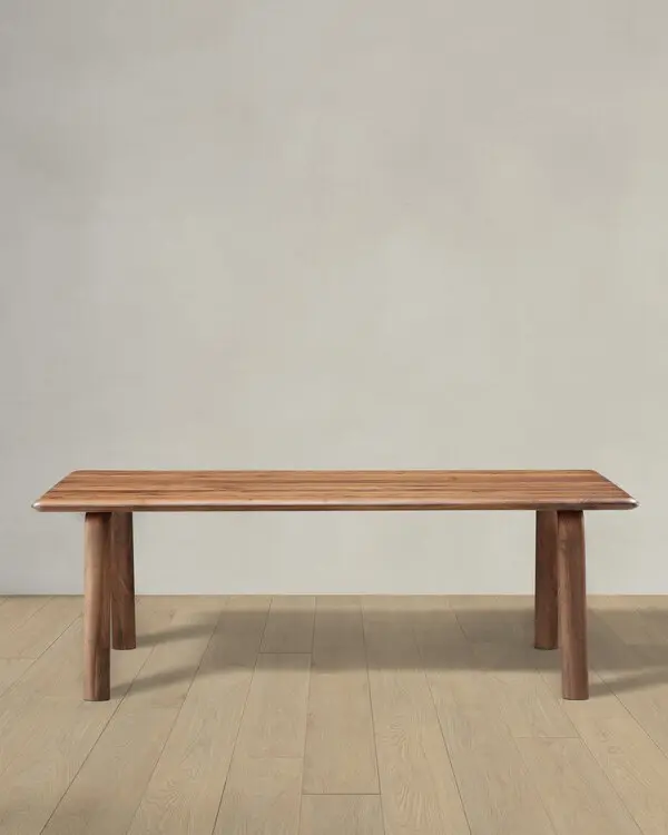Quince Solid Wood Dining Table With Rounded Legs - Brown Walnut