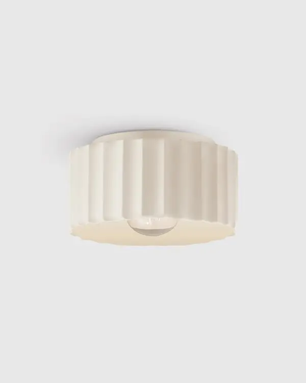 Quince Scalloped Ceramic Flush Mount / Sconce - Natural