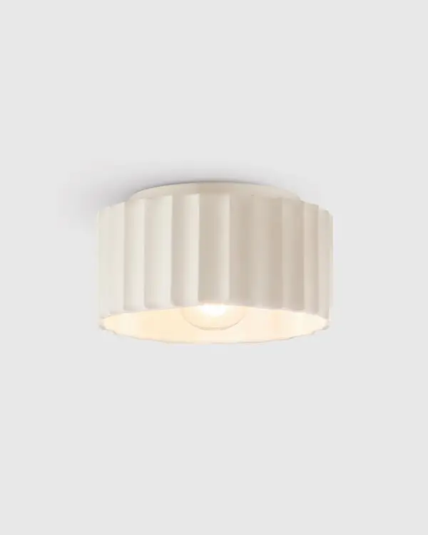 Quince Scalloped Ceramic Flush Mount / Sconce - Natural