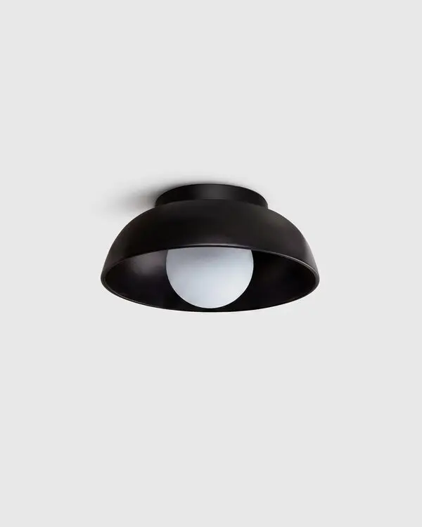 Quince Classic Ceramic And Glass Globe Sconce - Black