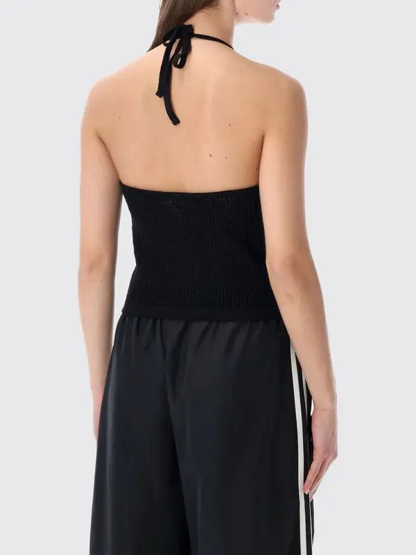 ADIDAS ORIGINALS Cropped Halterneck Top In Technical Fabric - Black