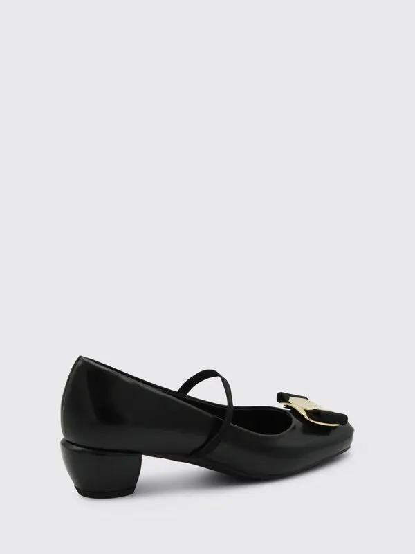 FERRAGAMO Vara Mary Jane Ballerinas In Nappa Leather - Black
