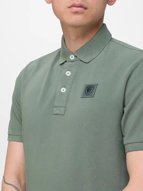 BLAUER. Cotton Logo Polo Shirt