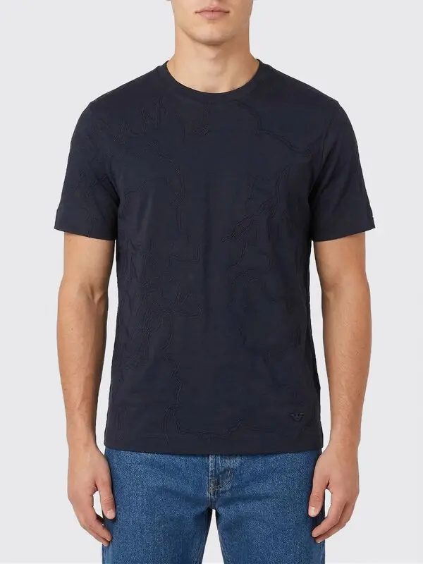 Emporio Armani Crew Neck Cotton And Silk Blend T-shirt