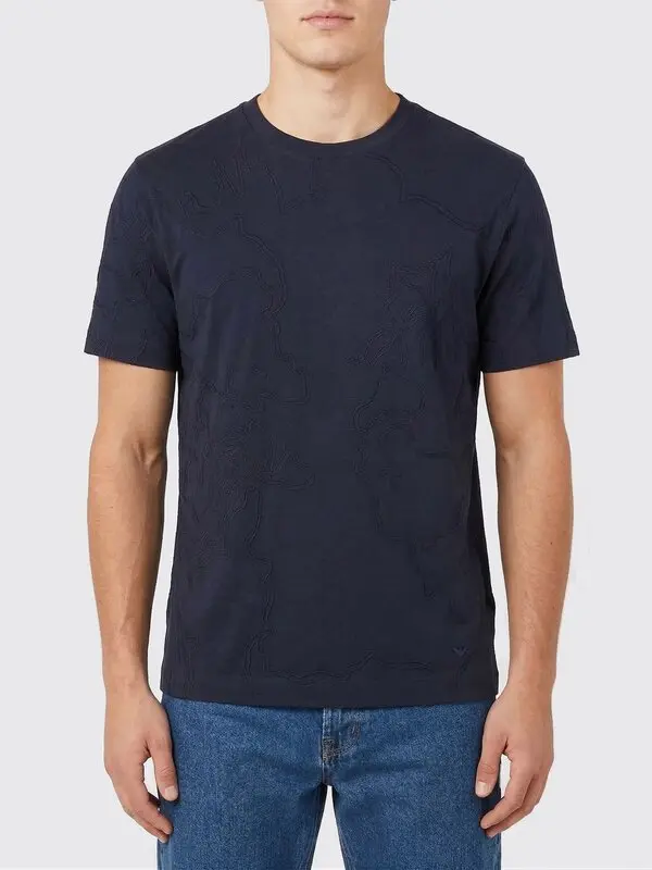 Emporio Armani Crew Neck Cotton And Silk Blend T-shirt