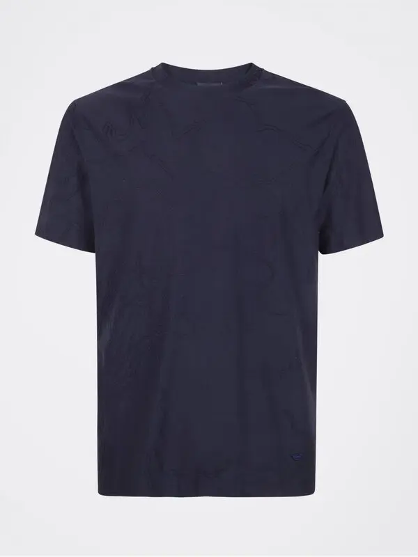 Emporio Armani Crew Neck Cotton And Silk Blend T-shirt