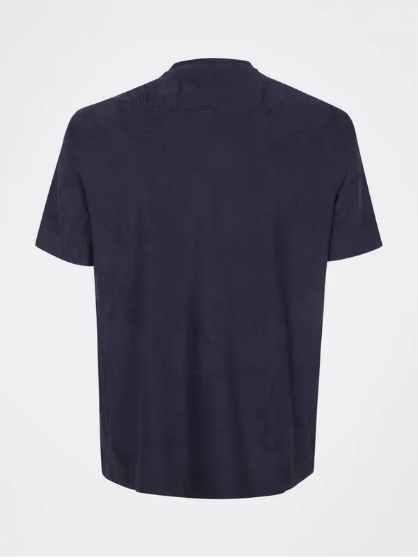 Emporio Armani Crew Neck Cotton And Silk Blend T-shirt