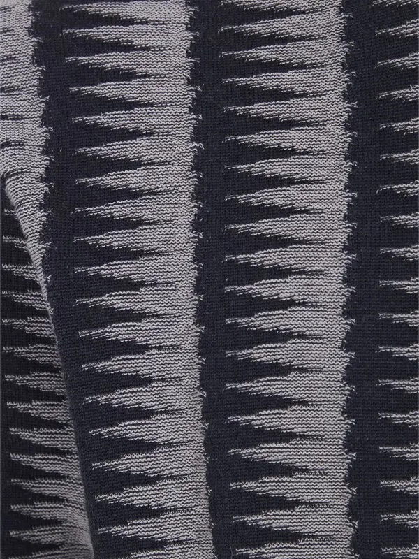 Emporio Armani Cotton Crew Neck Sweater With Abstract Pattern