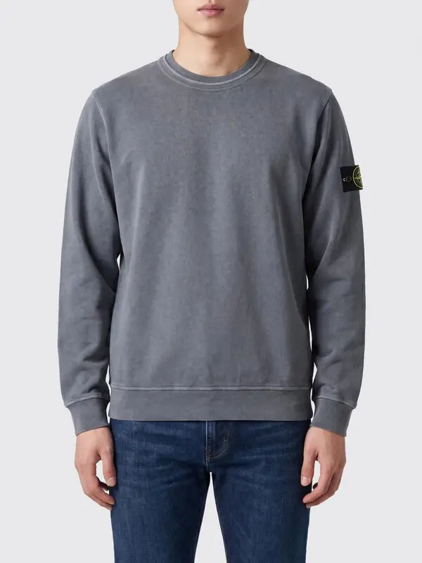 Stone Island Cotton Crew Neck Sweatshirt With Logo Patch - Blue 1
