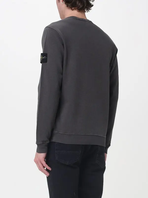 Stone Island Cotton Crew Neck Sweatshirt With Logo Patch - Brown